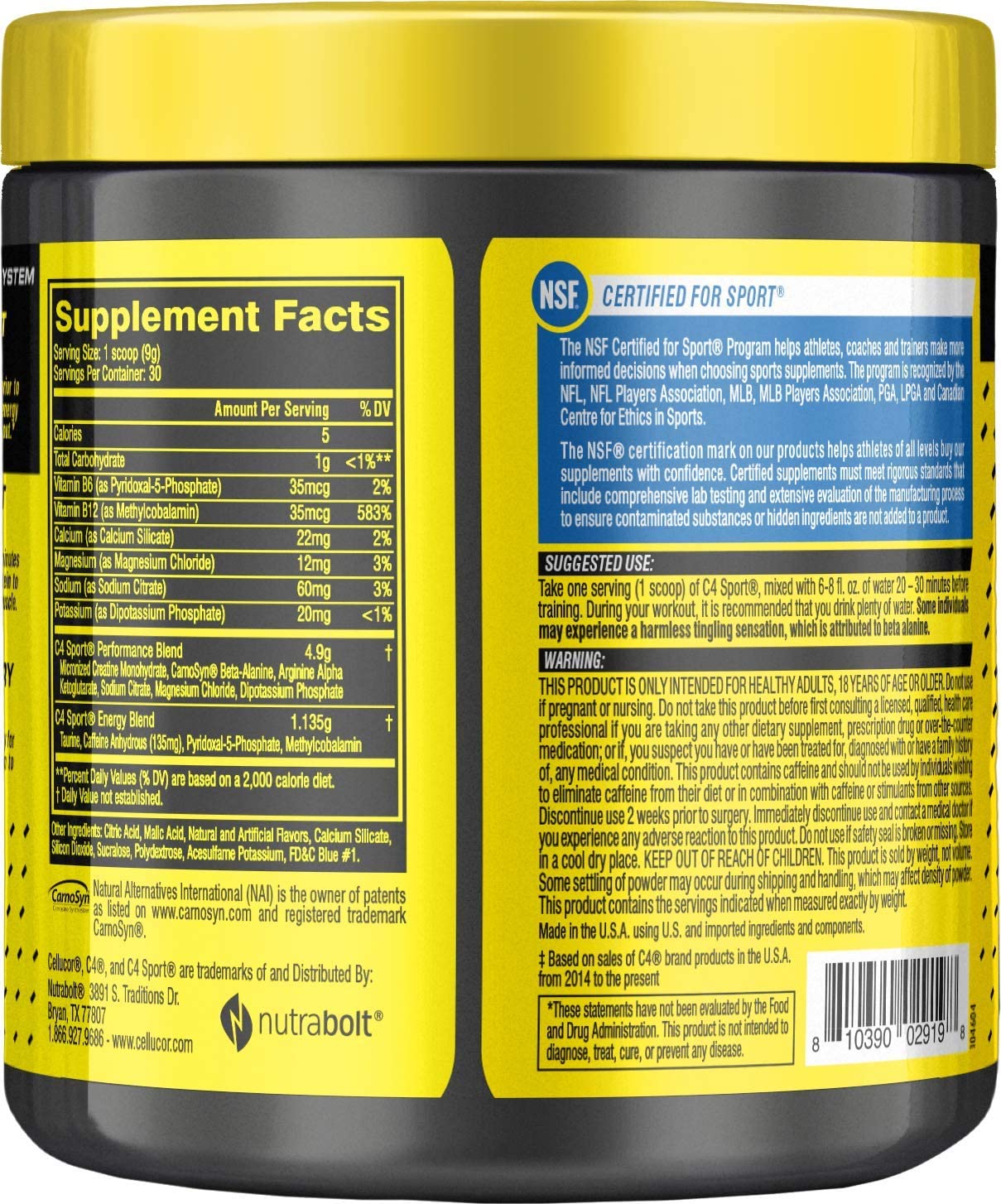 C4 Pre Workout Nutrition Facts | EOUA Blog
